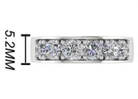 China Round Cut White Gold Engagement Rings , 6pcs 4.1mm VS1 Real Diamond Wedding Rings for sale