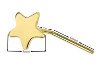 China 3mm Plain Star 18K Gold Nose Piercing L Shape 0.6mm Thickness for sale