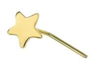 China 3mm Plain Star 18K Gold Nose Piercing L Shape 0.6mm Thickness for sale
