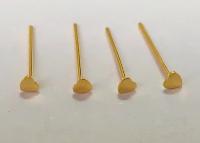 China Piercing 18K Yellow Gold Diamond Nose Stud Heart Shape 3mm OEM ODM for sale