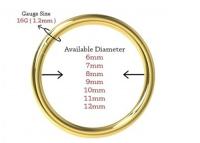 China Hinged Segment 18K Gold Nose Piercing Classic 6-12mm Dimension for sale