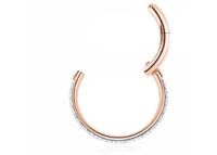 China Dia 9mm 11mm 18k Gold Nose Stud , Nose Ring Piercing With 0.14ct Natural Diamonds for sale
