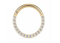 China Dia 9mm 11mm 18k Gold Nose Stud , Nose Ring Piercing With 0.14ct Natural Diamonds for sale