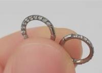 China Hinged Segment 14K Gold Clicker Hoop shape with 16G Pave Diamond for sale