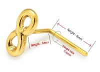 China Dainty 18K Gold Nose Piercing L Shaped 0.6mm Thickness Hypoallergenic for sale