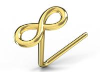 China Dainty 18K Gold Nose Piercing L Shaped 0.6mm Thickness Hypoallergenic for sale