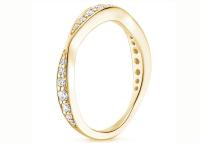 China Full Diamond 14K Yellow Gold Jewelry Ring 0.35ct 1.5mm-4.3mm Band Size for sale