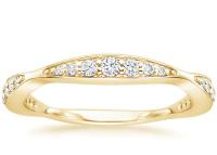 China Full Diamond 14K Yellow Gold Jewelry Ring 0.35ct 1.5mm-4.3mm Band Size for sale