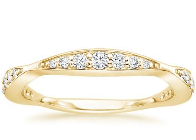 China Full Diamond 14K Yellow Gold Jewelry Ring 0.35ct 1.5mm-4.3mm Band Size for sale