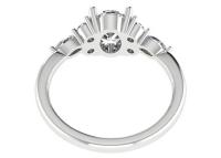 China OEM Oval Diamond Engagement Ring , Round White Gold Ring 7.19x5.15x3.17mm size for sale