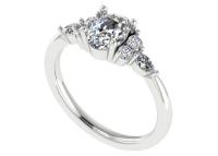 China OEM Oval Diamond Engagement Ring , Round White Gold Ring 7.19x5.15x3.17mm size for sale