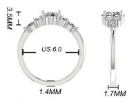 China OEM Oval Diamond Engagement Ring , Round White Gold Ring 7.19x5.15x3.17mm size for sale