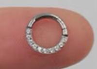 China 14G 16G 14k Gold Clicker Piercing For Nose Septum 6mm 10mm Size for sale