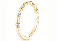 China Tiniest Diamond 14K Yellow Gold Ring 2mm 7pcs Stone Size 0.18ct for sale