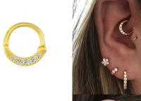 China Eternity Hoop 14K Gold Clicker Piercing OEM ODM for Nose Septum for sale