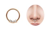 China Helix 14k Gold Septum Ring , 8mm And 10mm Nose Ring for Daily wear for sale