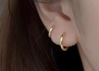 China Sexy Helix 14k Gold Hoop Earrings ODM For Women 1.2mm×10mm Dimension for sale
