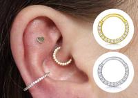 China Seamless Hinged 14K Gold Clicker 16g-40g For Cartilage Tragus for sale