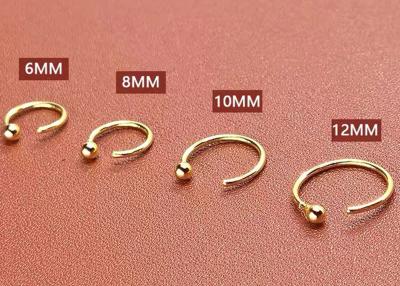 China Seamless Hinged 14K Gold Clicker 16g-40g For Cartilage Tragus for sale
