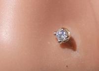 China ODM 18k Rose Gold Nose Ring , Nose Piercing Pin With 1.5-2.5mm Natural Diamond for sale