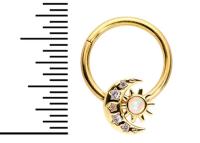 China Solid 18K Gold Nose Piercing Moon Sun Shape With 0.06ct SI2 Natural Diamonds ODM for sale