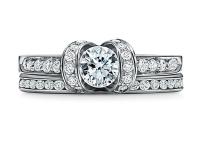 China 0.78ct Engagement Wedding Ring Set 14K White Solid Gold Round Cut 3MM for sale