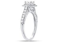 China 3.65g 14K Solid Gold Jewellery , 0.8ct Square Women'S White Gold Diamond Rings for sale