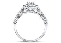 China 3.65g 14K Solid Gold Jewellery , 0.8ct Square Women'S White Gold Diamond Rings for sale