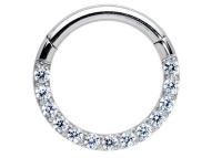 China 0.1ct Diamonds Tragus Piercing Ring , White Gold Nose Ring Inner Dia 8-15mm for sale