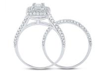 China 14K Yellow Gold Square Cut Promise Rings 0.8ct Three Stone for sale