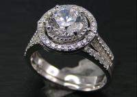 China 1.25 Ct Round Halo Wedding Ring Sets OEM for Engagement Prong Setting Type for sale