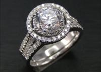 China 1.25 Ct Round Halo Wedding Ring Sets OEM for Engagement Prong Setting Type for sale