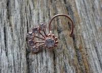 China 18K Rose Gold Nose Ring With Diamond 0.05ct for Daily Wear OEM ODM for sale