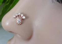 China 18K Rose Gold Nose Ring With Diamond 0.05ct for Daily Wear OEM ODM for sale