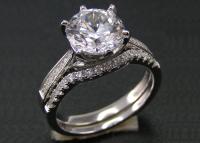 China 1PCS Round Brilliant Cut Diamond Ring 1.25CT , 18k White Gold Ring Set For Women for sale