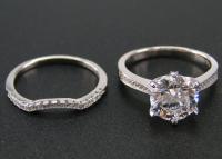 China 1PCS Round Brilliant Cut Diamond Ring 1.25CT , 18k White Gold Ring Set For Women for sale