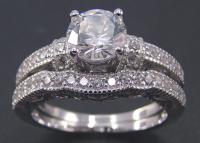 China 2 Carat Diamond Engagement Wedding Rings Round shape OEM ODM for sale