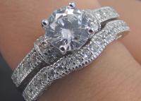China 2 Carat Diamond Engagement Wedding Rings Round shape OEM ODM for sale