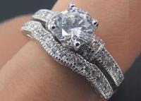 China 2 Carat Diamond Engagement Wedding Rings Round shape OEM ODM for sale