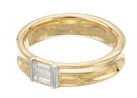China 0.58ct 6x4MM Solitaire Stone 14K Solid Gold Jewellery Diamond Wedding Ring for sale