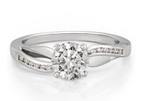 China ODM OEM Jewellery Diamond Ring , 14k White Gold Wedding Ring Round Cut for sale