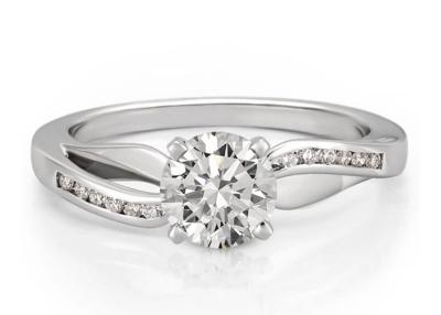 China ODM OEM Jewellery Diamond Ring , 14k White Gold Wedding Ring Round Cut for sale