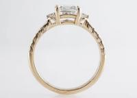 China 14K Rose Gold Asscher Cut Diamond Engagement Ring 1.29ct Classic Style for sale
