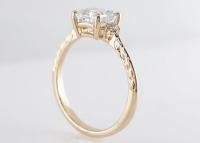 China 14K Rose Gold Asscher Cut Diamond Engagement Ring 1.29ct Classic Style for sale