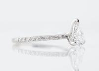 China White Gold Real Diamond Jewellery Ring 1.33ct Pear Cut PS 6×8mm For Engagement for sale
