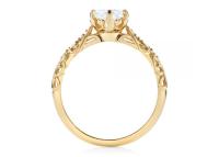 China 14K Yellow Gold Real Diamond Jewellery Ring Vintage Style 6.5mm Size OEM for sale