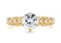 China 14K Yellow Gold Real Diamond Jewellery Ring Vintage Style 6.5mm Size OEM for sale