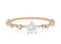 China 4mm Size Real Diamond Jewellery Ring 14K 18K Rose Gold Material ODM for sale