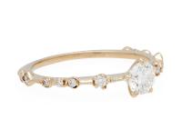 China 4mm Size Real Diamond Jewellery Ring 14K 18K Rose Gold Material ODM for sale