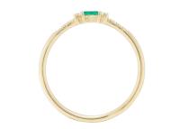 China 4×6mm Baguette Cut Emerald Ring , 14k Yellow Gold Emerald Ring Fashion Style for sale